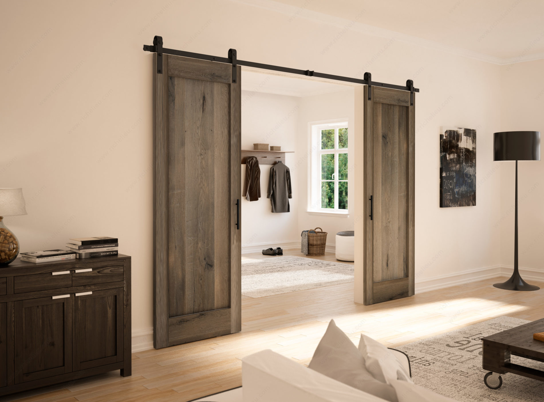 Richelieu 24600590 Rustic Barn Door Wall Mount Sliding Door System finesthardware